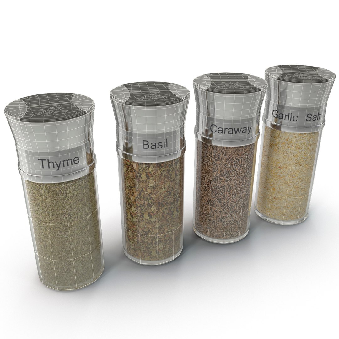 3d spice bottles set 4