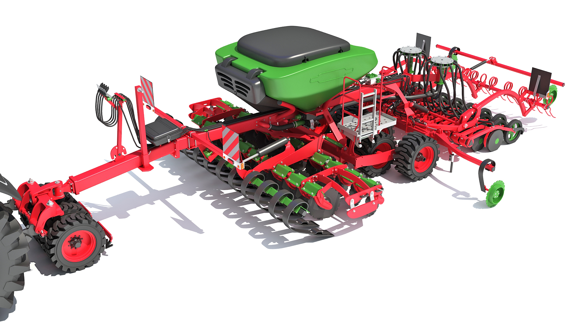3D tractor trailed seed drill model - TurboSquid 1706408
