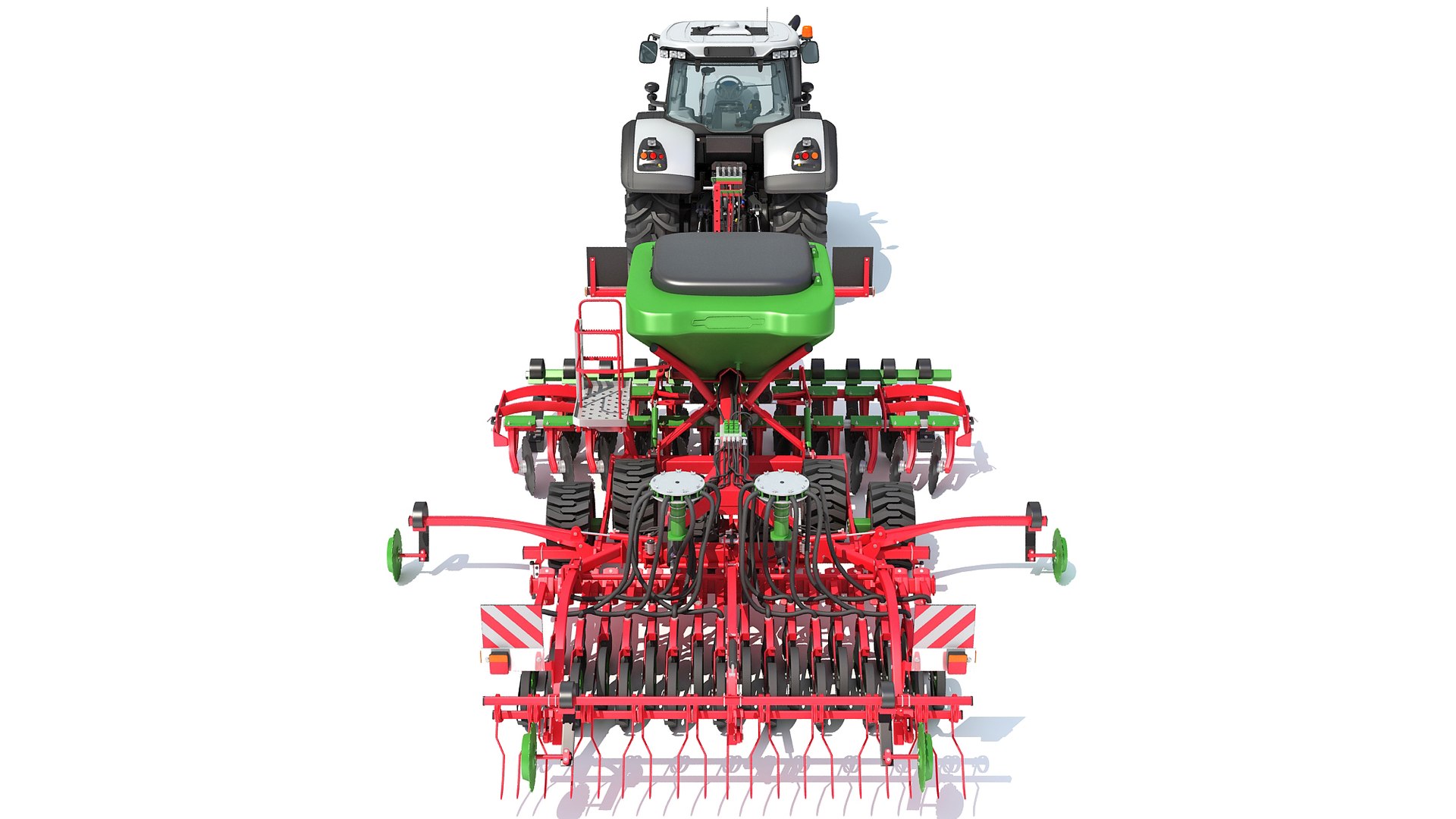 3D Tractor Trailed Seed Drill Model - TurboSquid 1706408