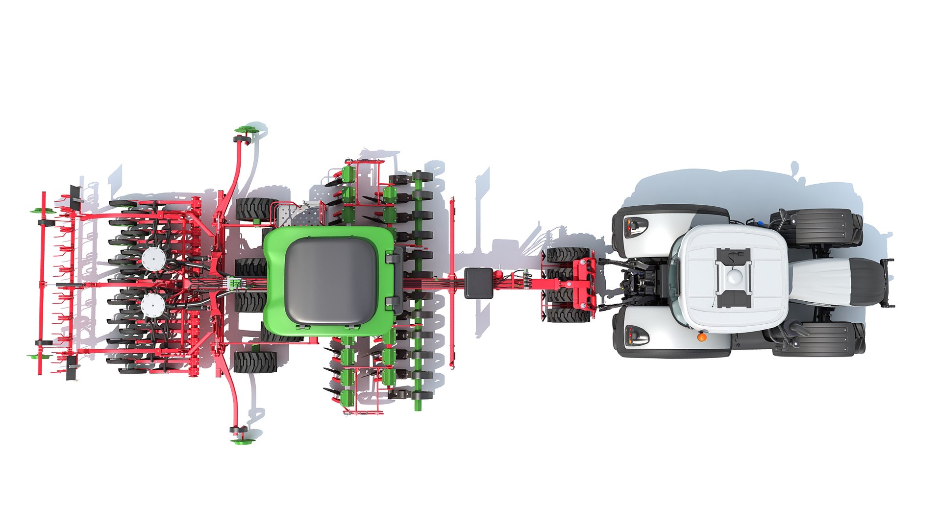 3D Tractor Trailed Seed Drill Model - TurboSquid 1706408