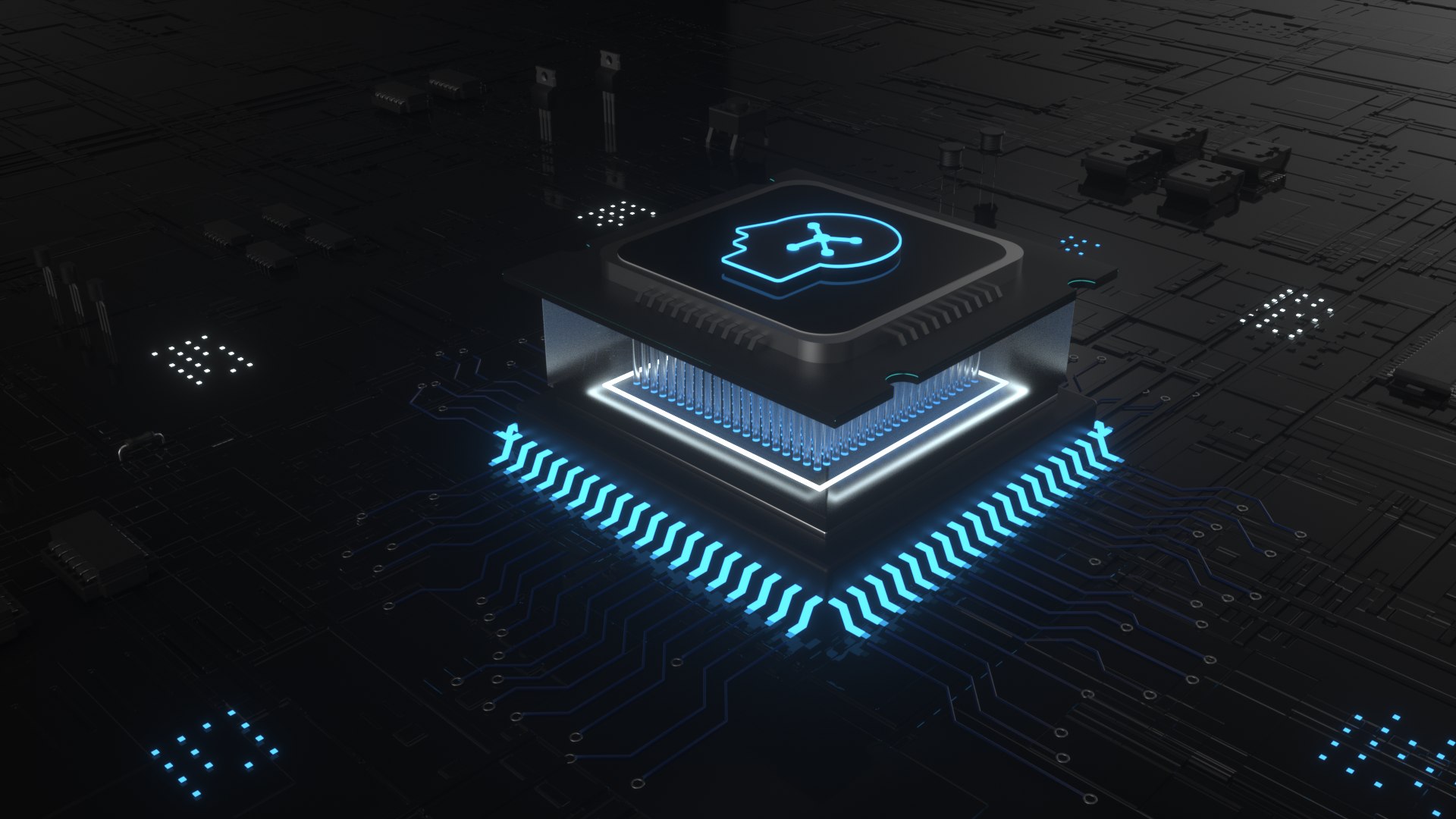 C4D Octane CPU Chip Core Capacitance Scifi Circuit Board 1 Model ...