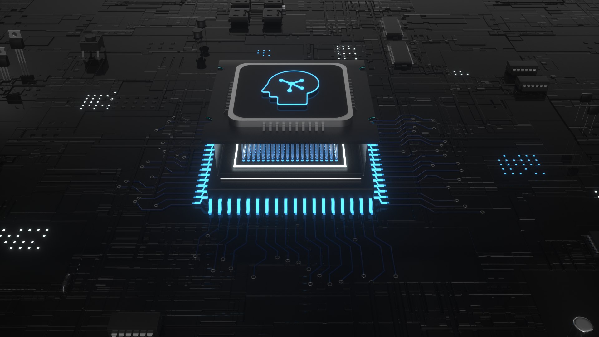 C4D Octane CPU chip core capacitance Scifi Circuit board 1 model ...