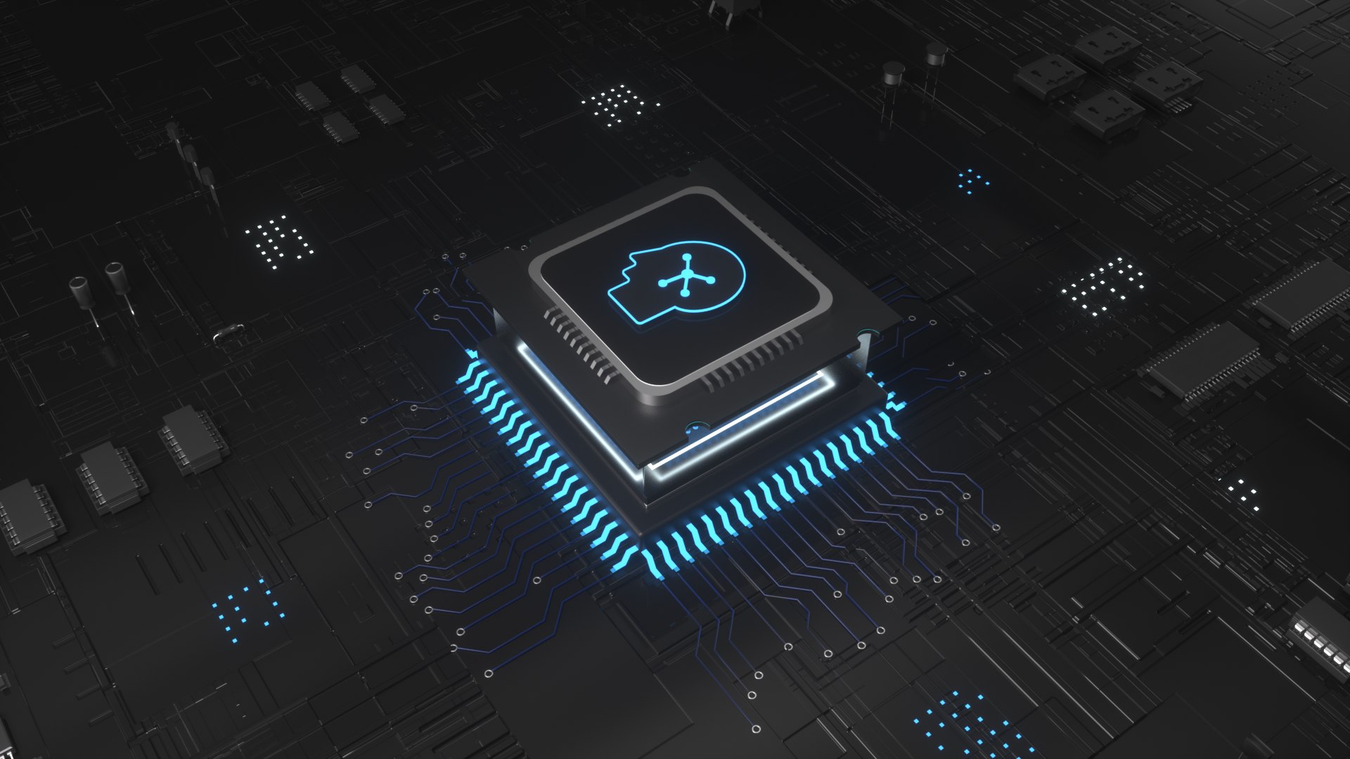 C4D Octane CPU Chip Core Capacitance Scifi Circuit Board 1 Model ...