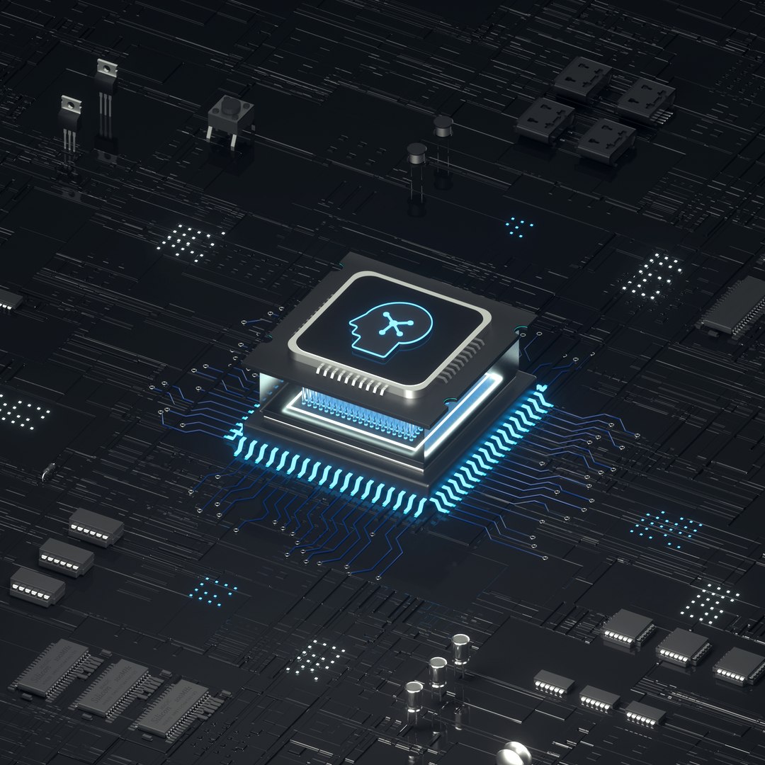 C4D Octane CPU chip core capacitance Scifi Circuit board 1 model ...