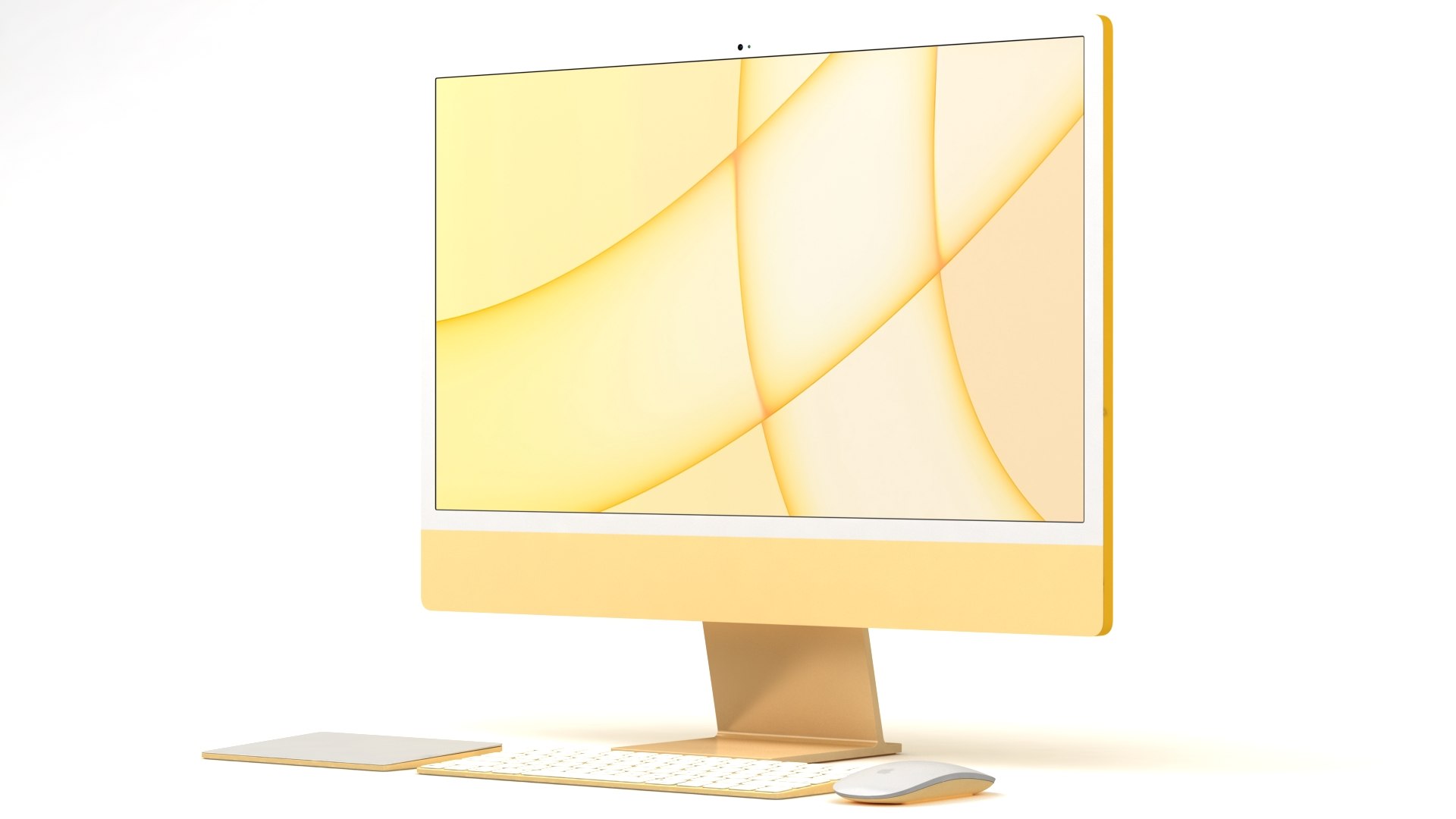 Apple IMac 24 Inch 2021 Yellow 3D - TurboSquid 1838430