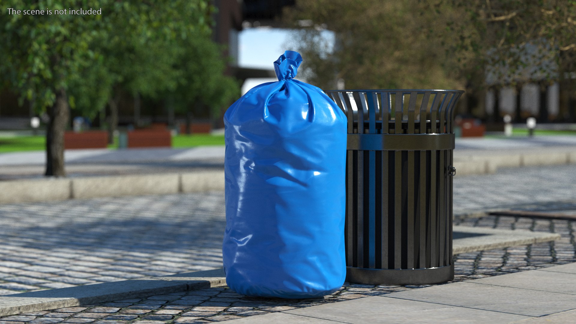 Tied Closed Big Blue Trash Bag 3D Model - TurboSquid 1839920