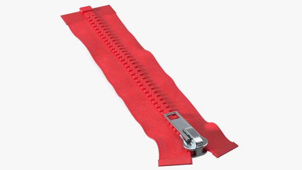 One Sided Plastic Zipper Closed Red 3D model - TurboSquid 1793831