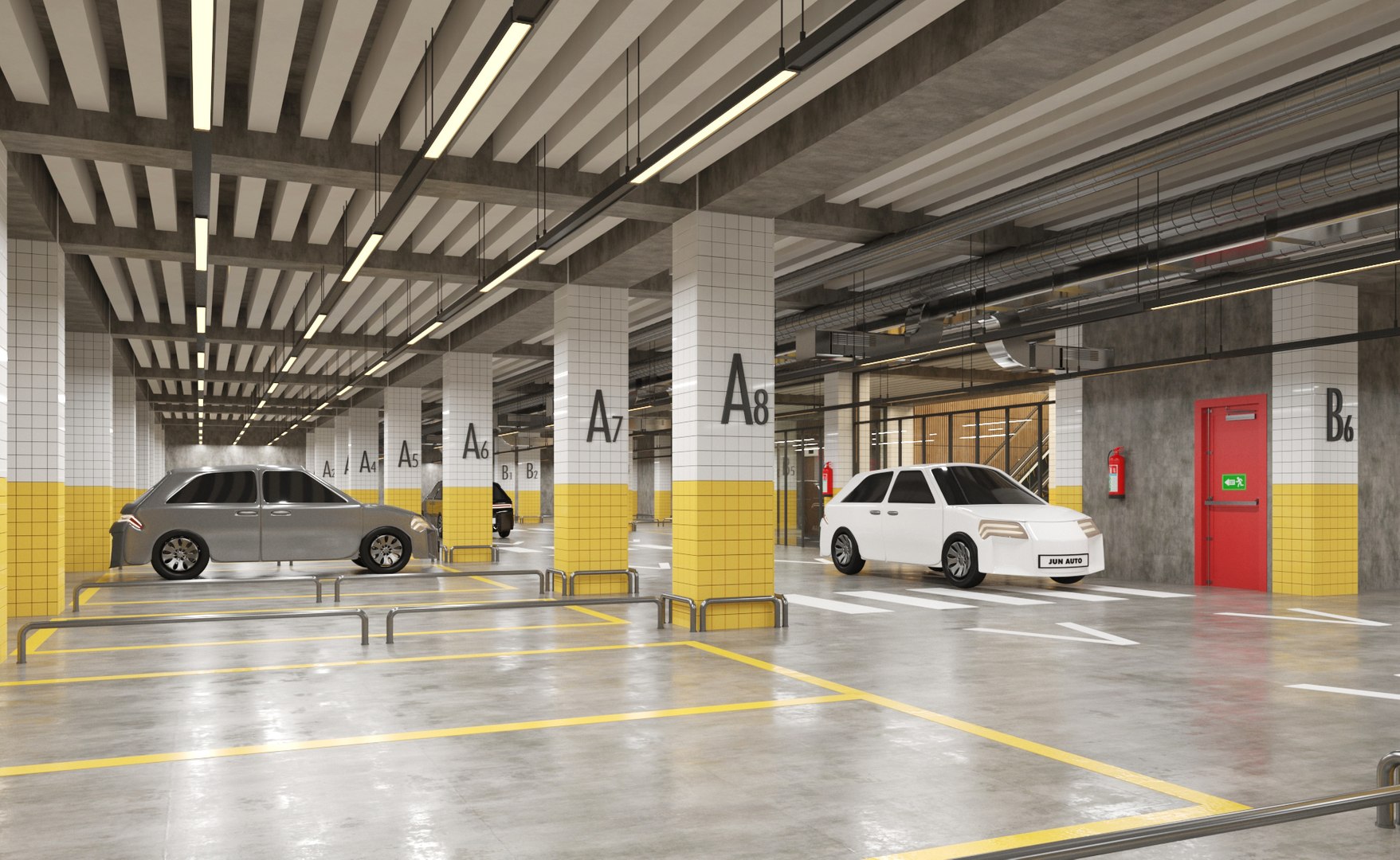 3D Model Parking Garage Interior - TurboSquid 2028332