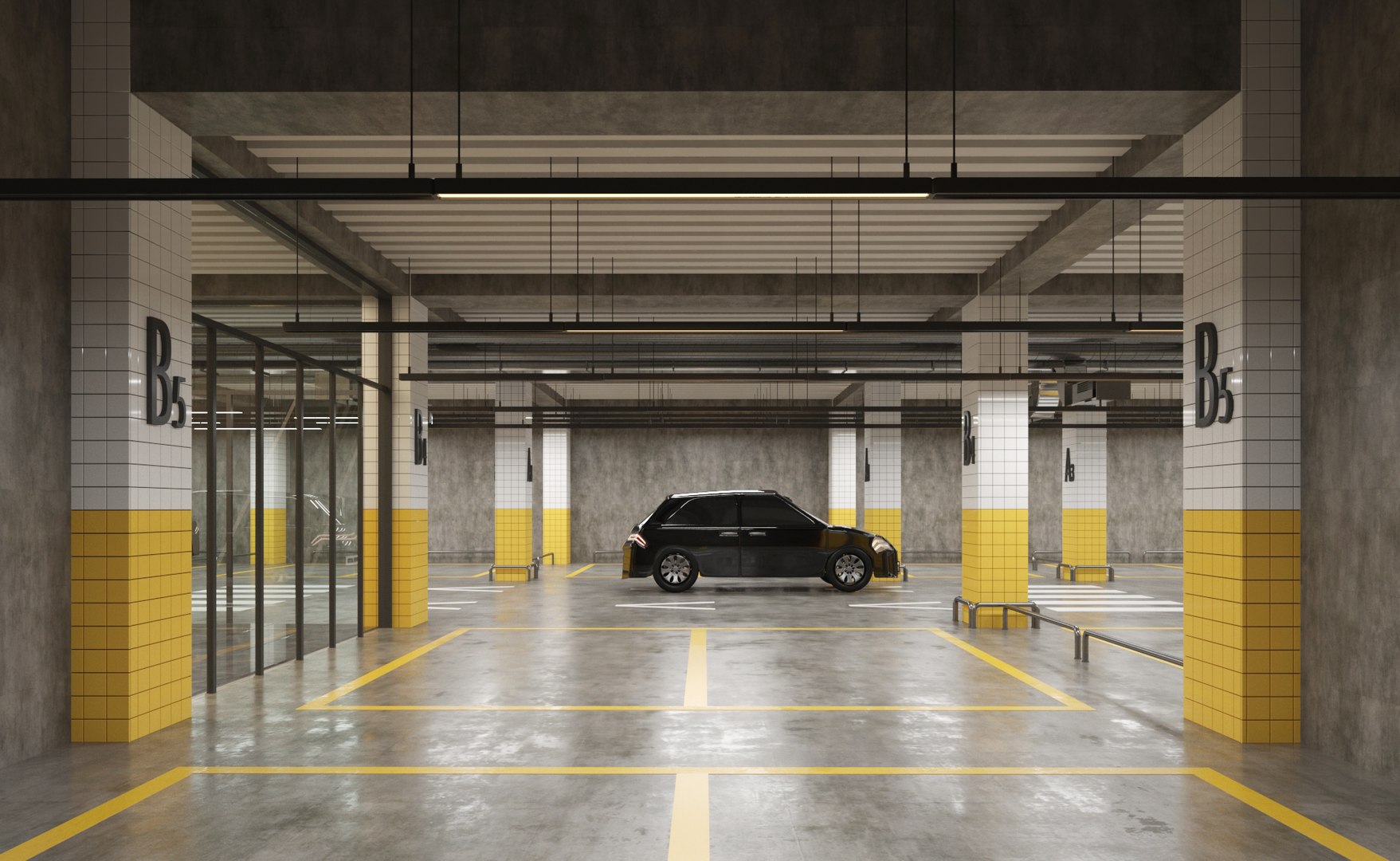 3D Model Parking Garage Interior - TurboSquid 2028332