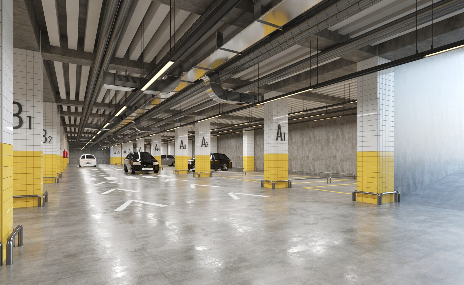 3D Model Parking Garage Interior - TurboSquid 2028332
