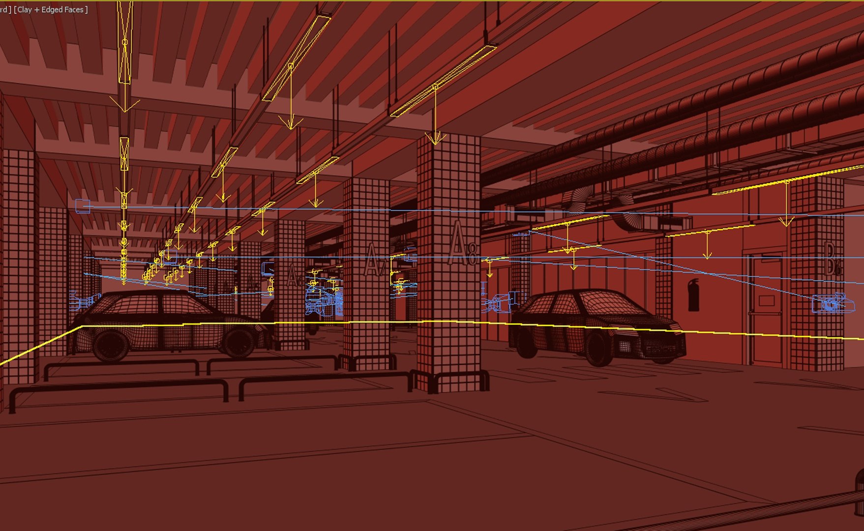 3D Model Parking Garage Interior - TurboSquid 2028332