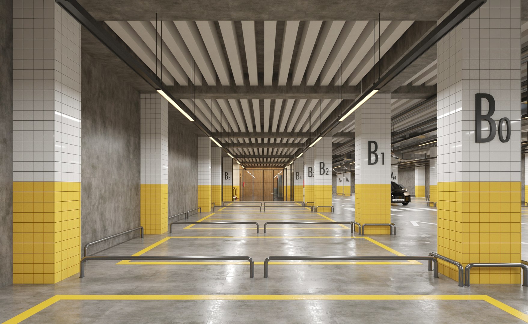 3D Model Parking Garage Interior - TurboSquid 2028332