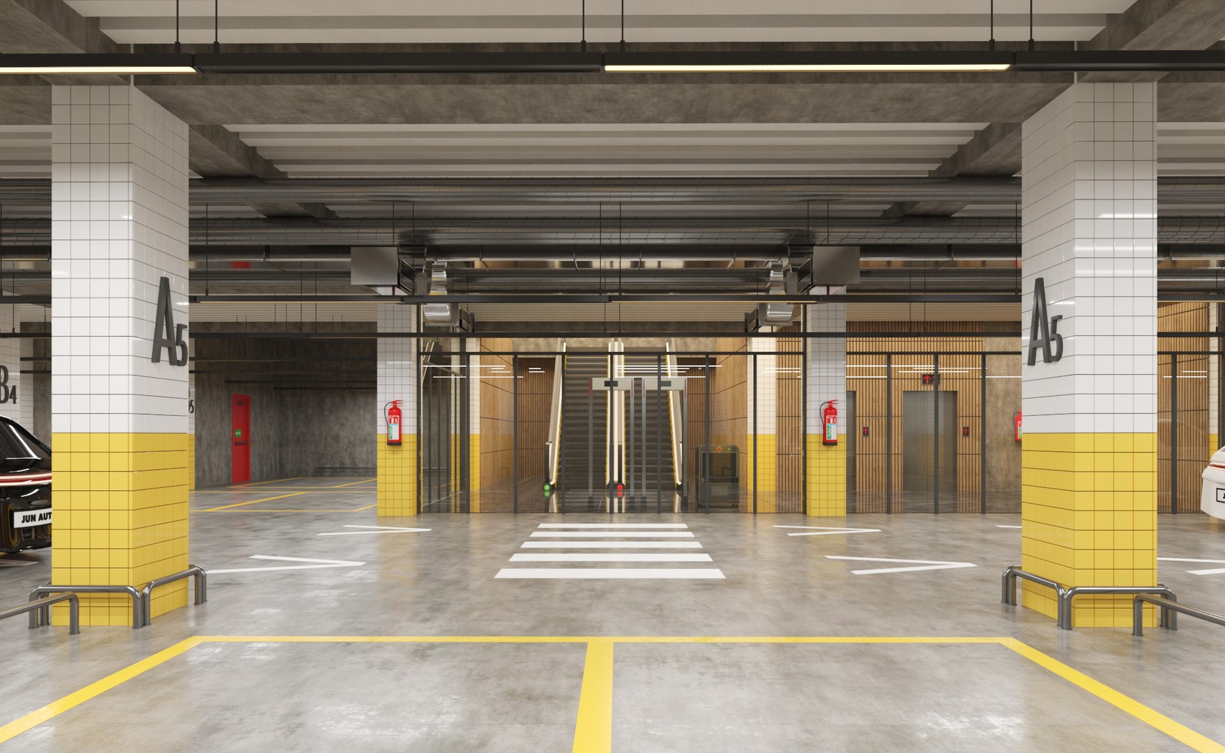 3D Model Parking Garage Interior - TurboSquid 2028332