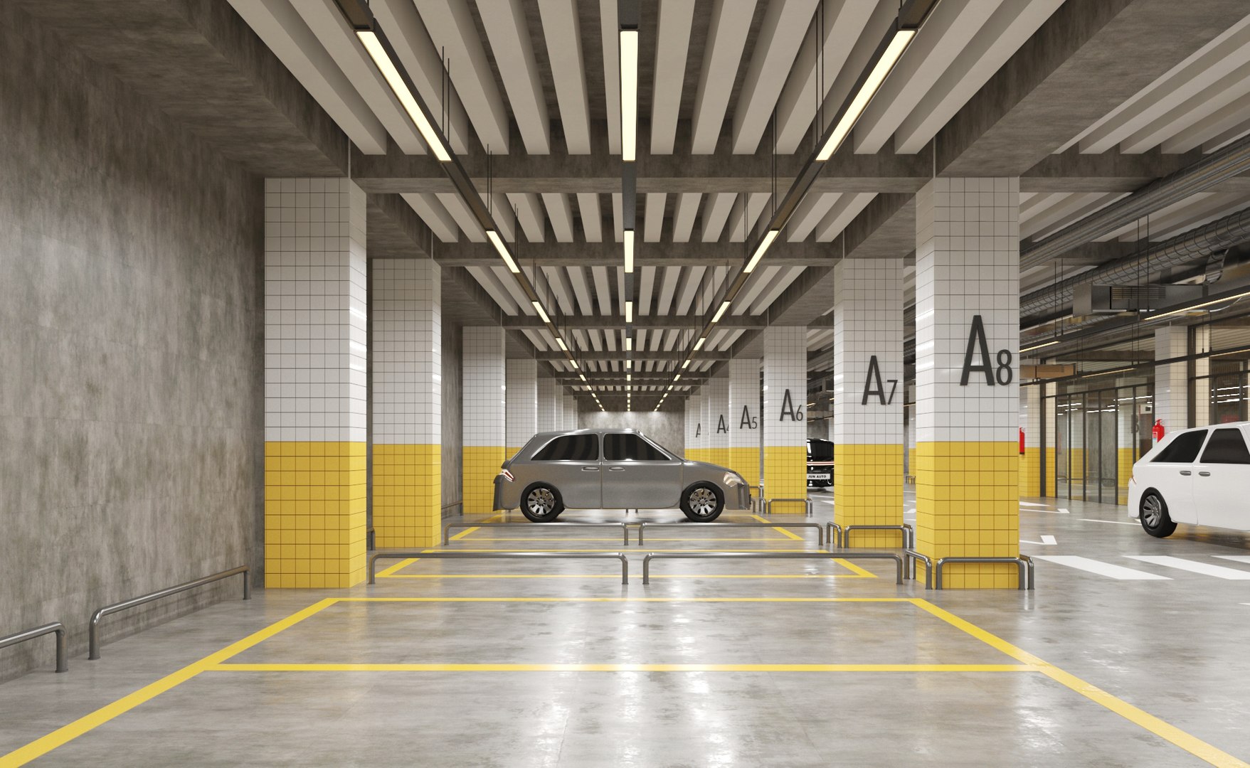 3D Model Parking Garage Interior - TurboSquid 2028332