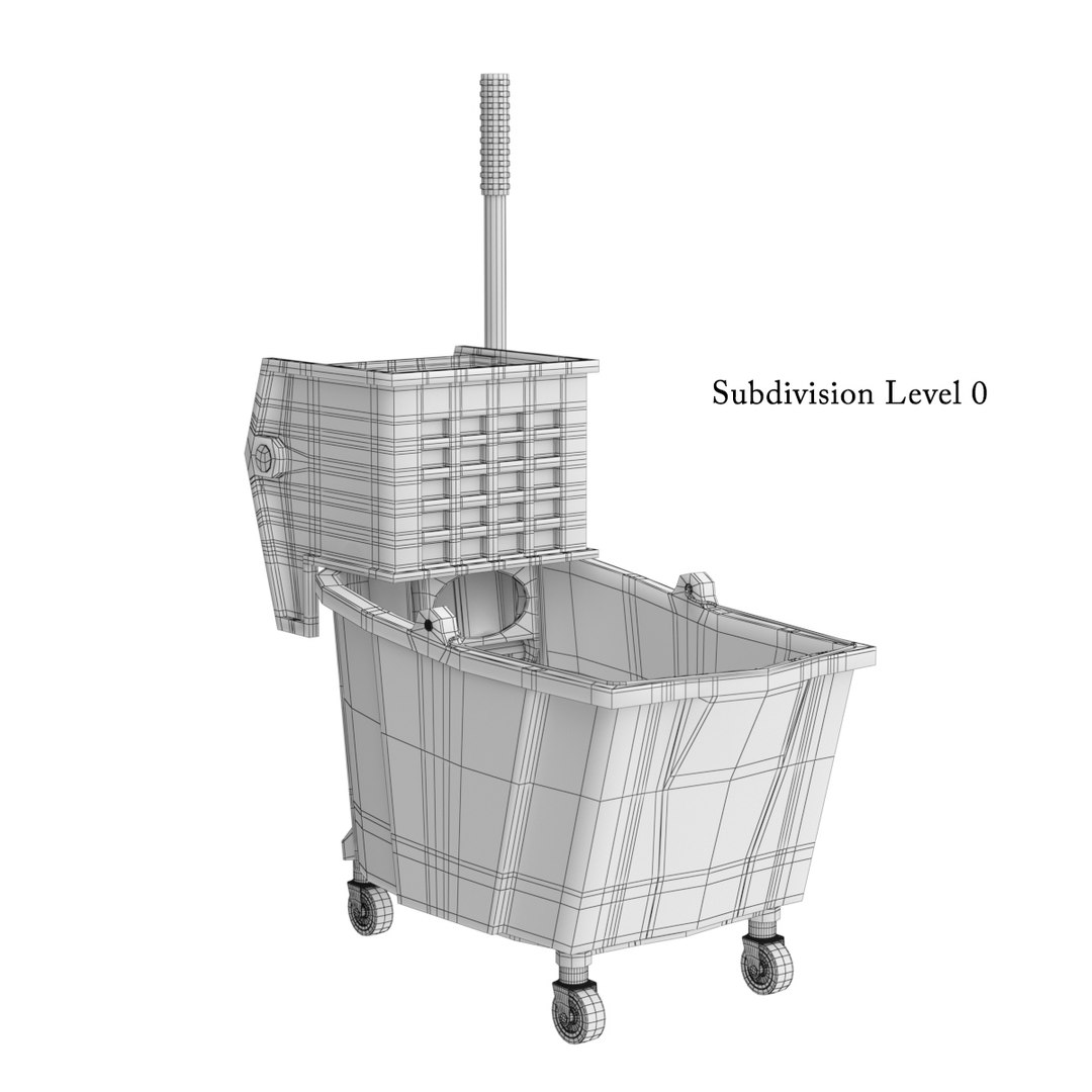 3D Realistic Bucket Mop Model - TurboSquid 1199966