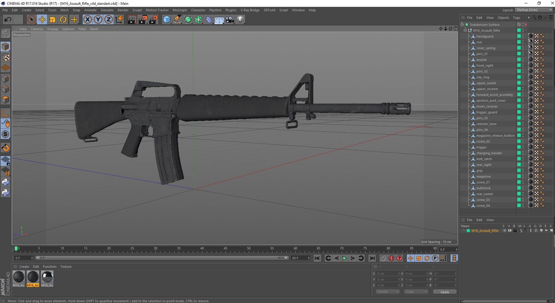3D M16 Assault Rifle - TurboSquid 2216670