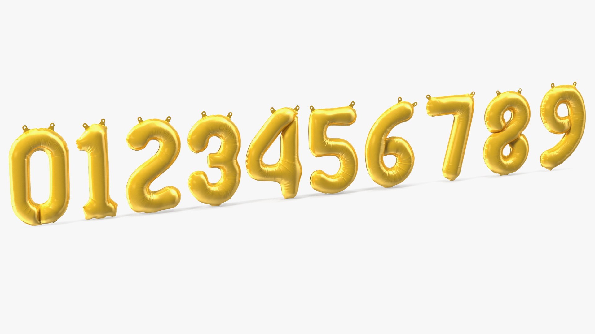3D Balloon Numbers Set Gold model - TurboSquid 1818474