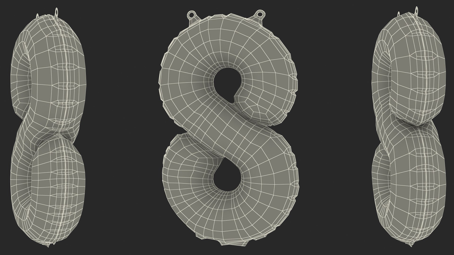 3D Balloon Numbers Set Gold Model - TurboSquid 1818474