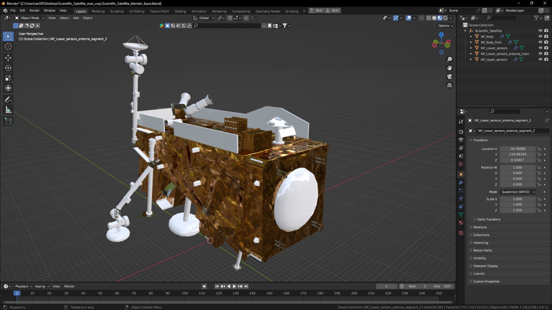 3D Model Scientific Satellite - TurboSquid 2317714