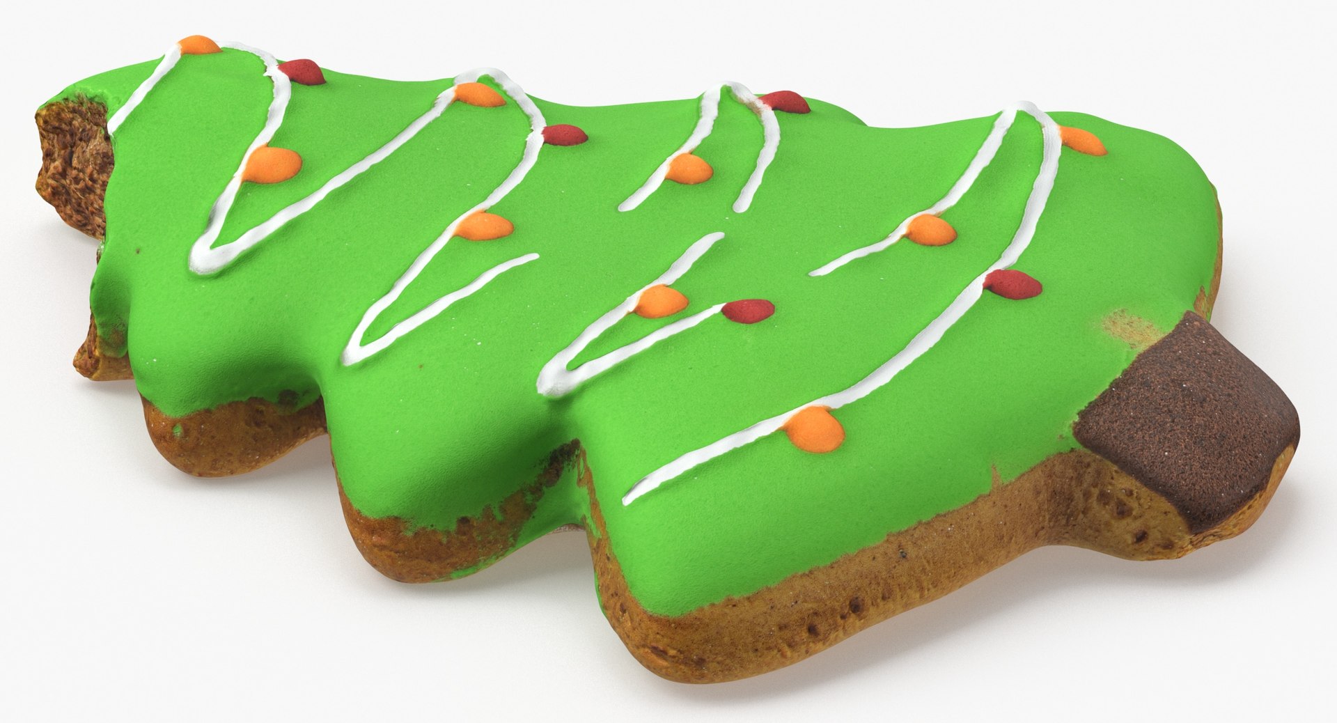 3D Christmas Tree Gingerbread Cookie 01 Bitten Model - TurboSquid 1972834