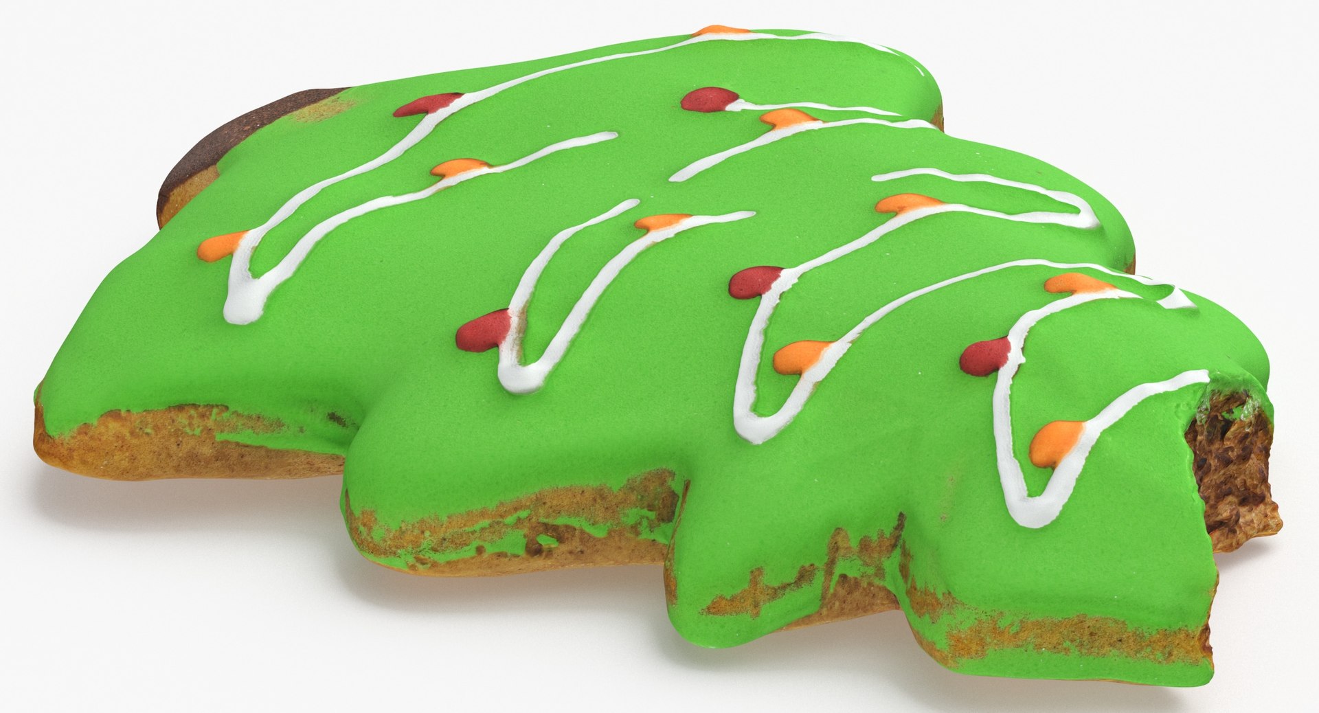3D Christmas Tree Gingerbread Cookie 01 Bitten model - TurboSquid 1972834