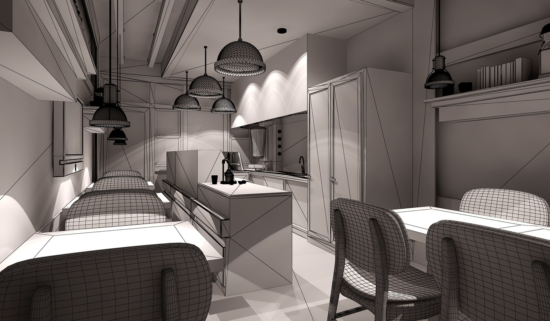Restaurant Interior 3d Model