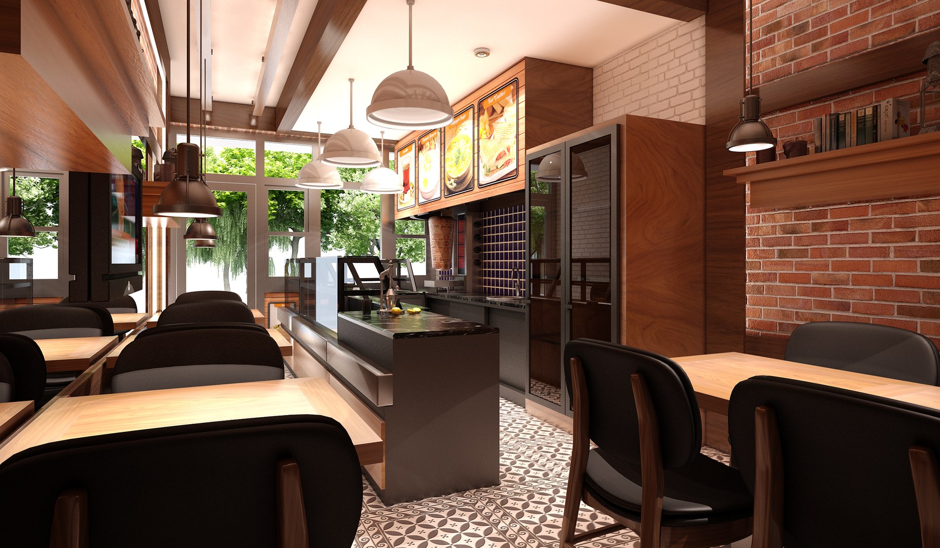 Restaurant Interior 3d Model