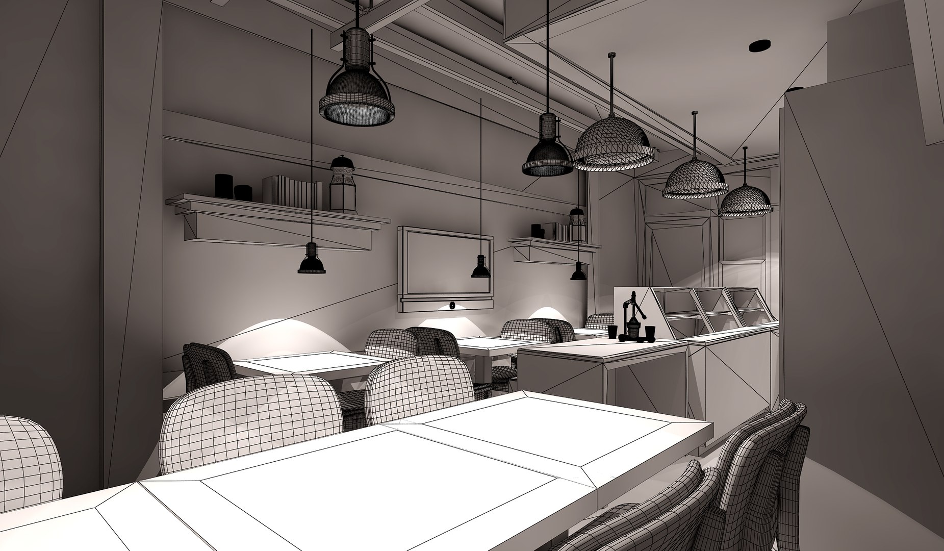 Restaurant Interior 3d Model