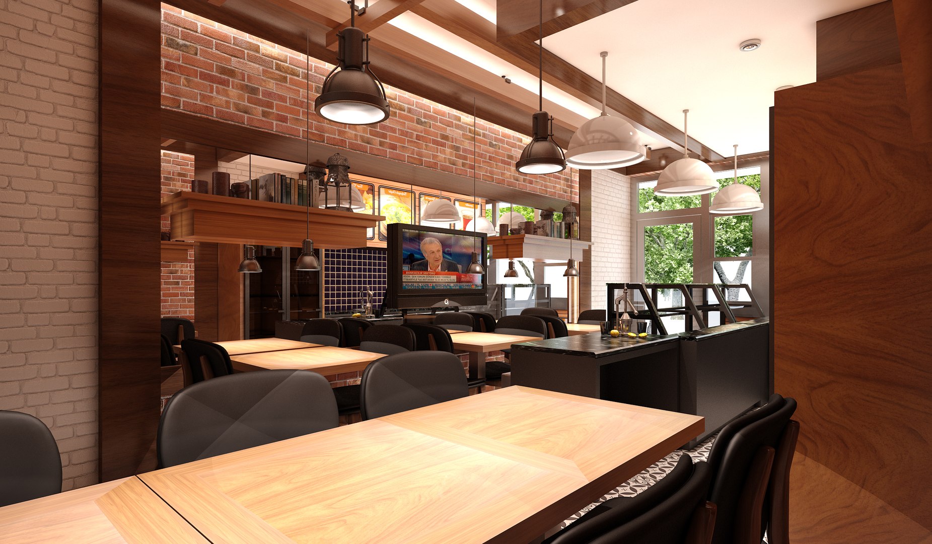 Restaurant Interior 3d Model