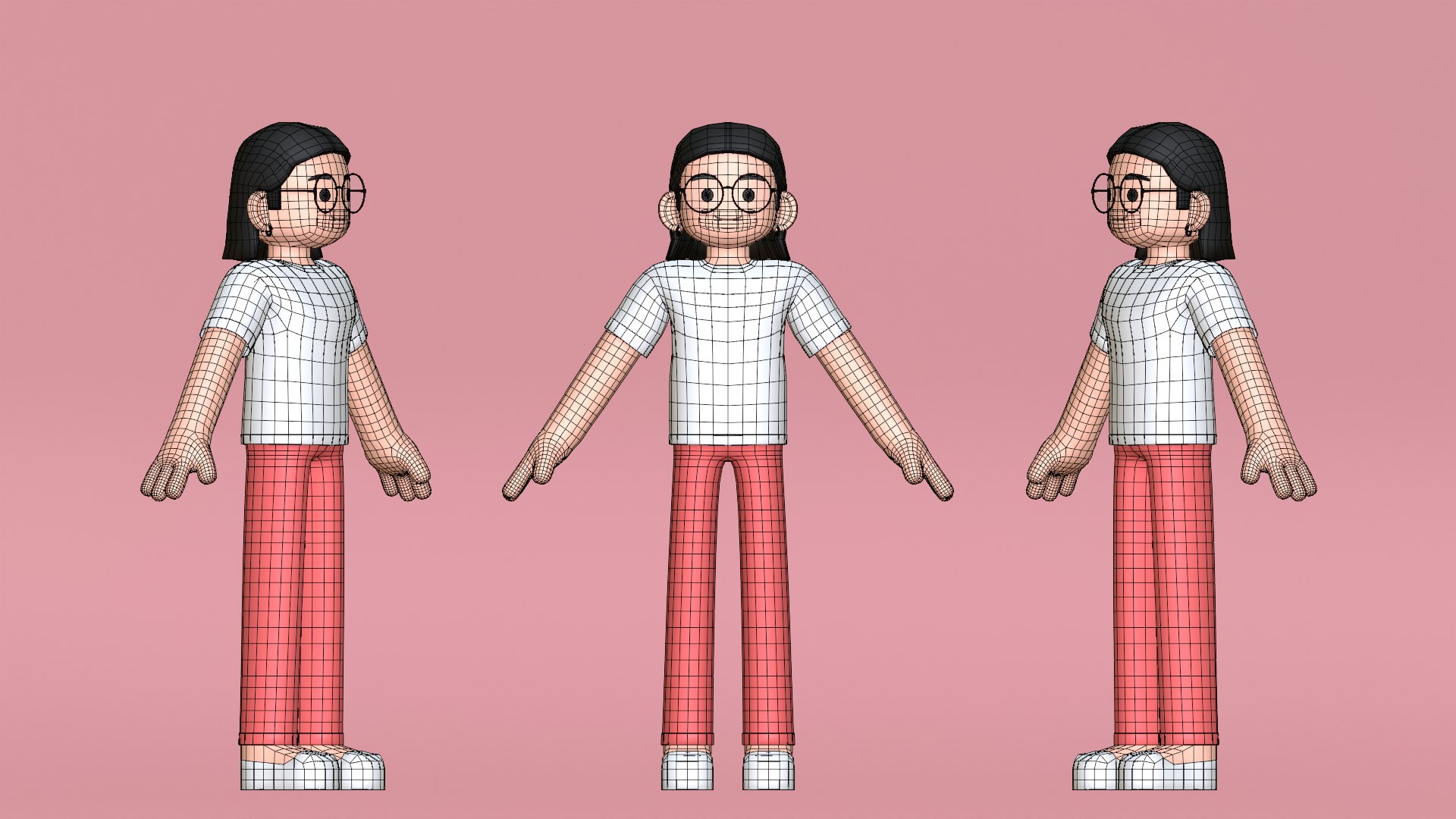 Minimal Simple Girl Cartoon Character 3D model - TurboSquid 2164039