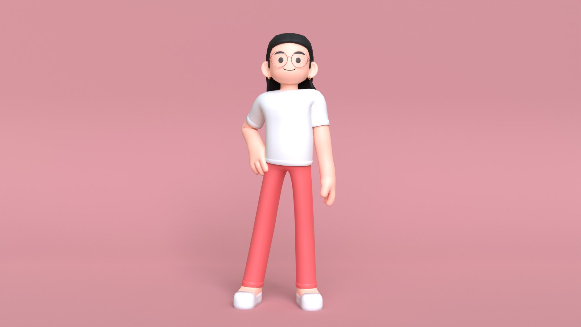 Minimal Simple Girl Cartoon Character 3D model - TurboSquid 2164039