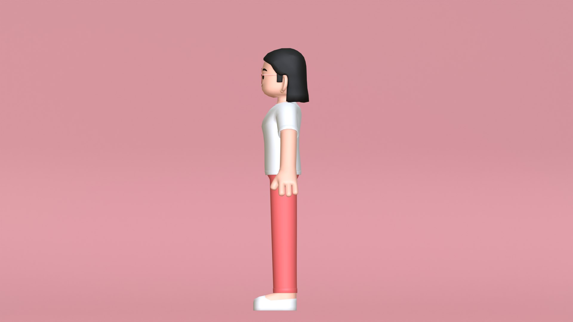 Minimal Simple Girl Cartoon Character 3D model - TurboSquid 2164039