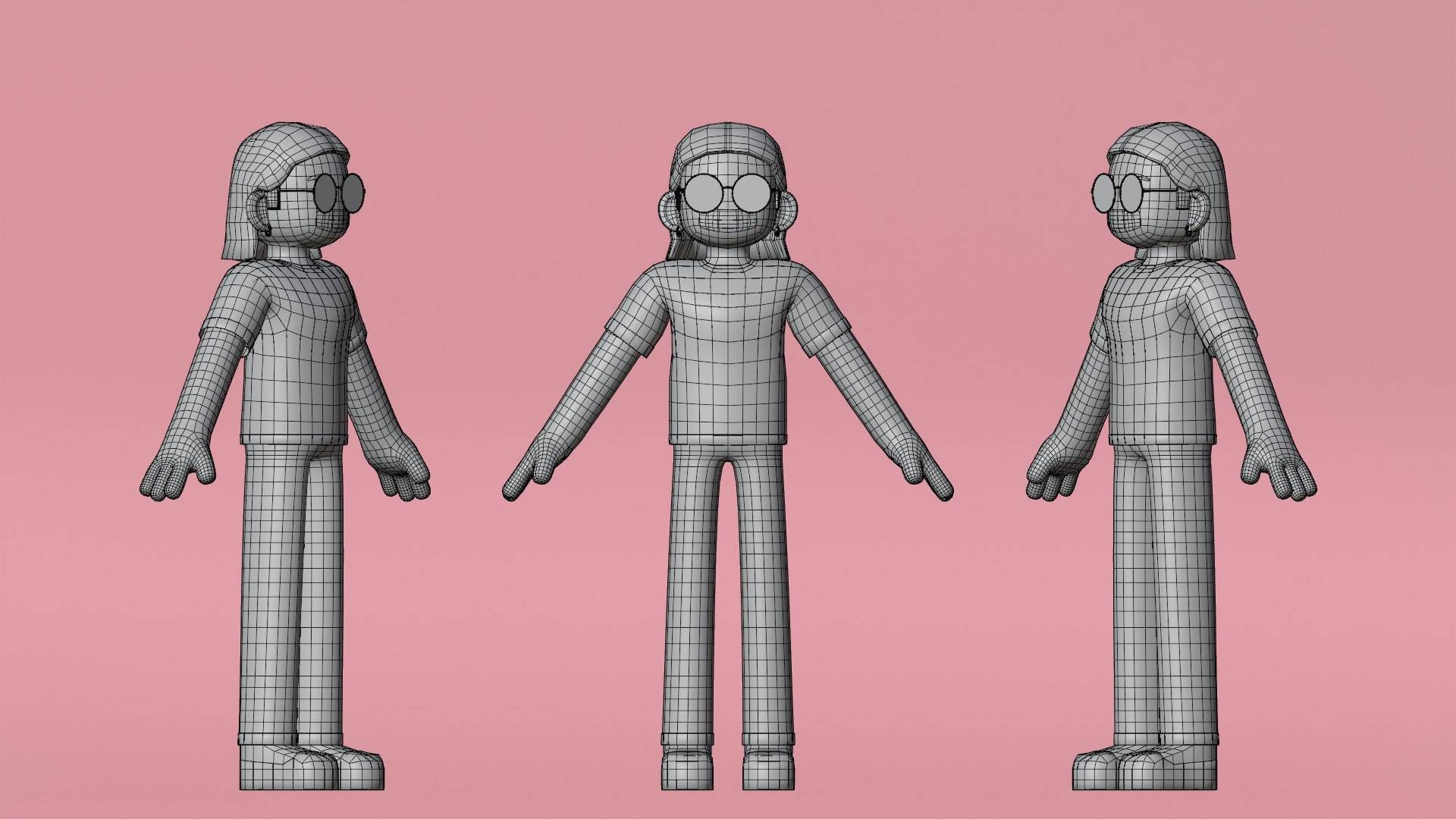 Minimal Simple Girl Cartoon Character 3D model - TurboSquid 2164039