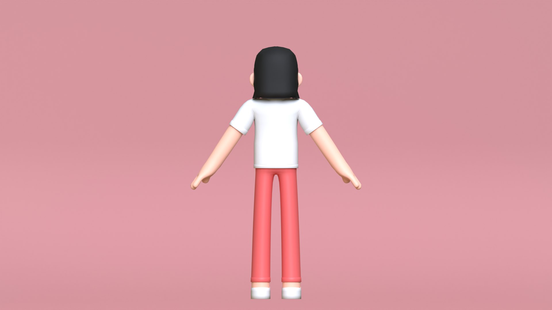 Minimal Simple Girl Cartoon Character 3D model - TurboSquid 2164039