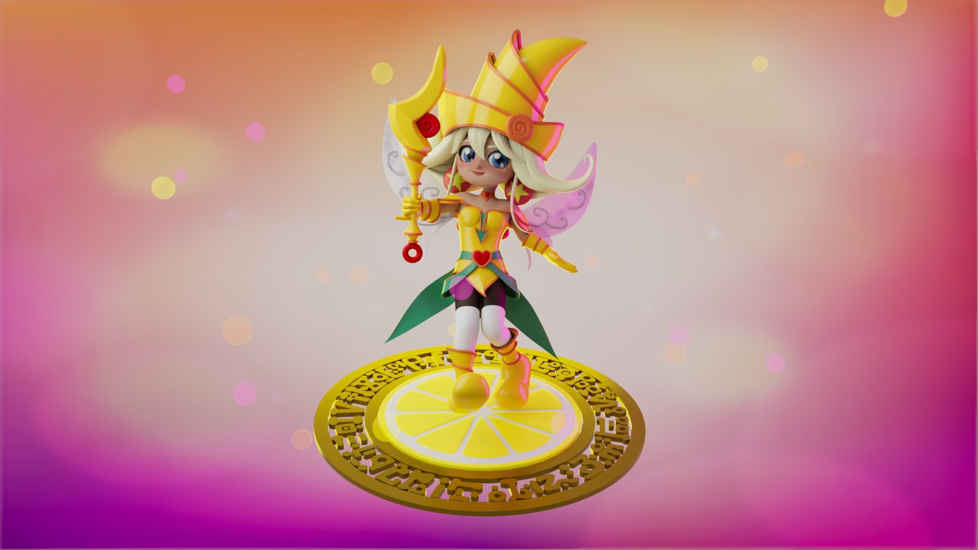3D Lemon Magician Girl Chibi Yugioh - TurboSquid 2349356