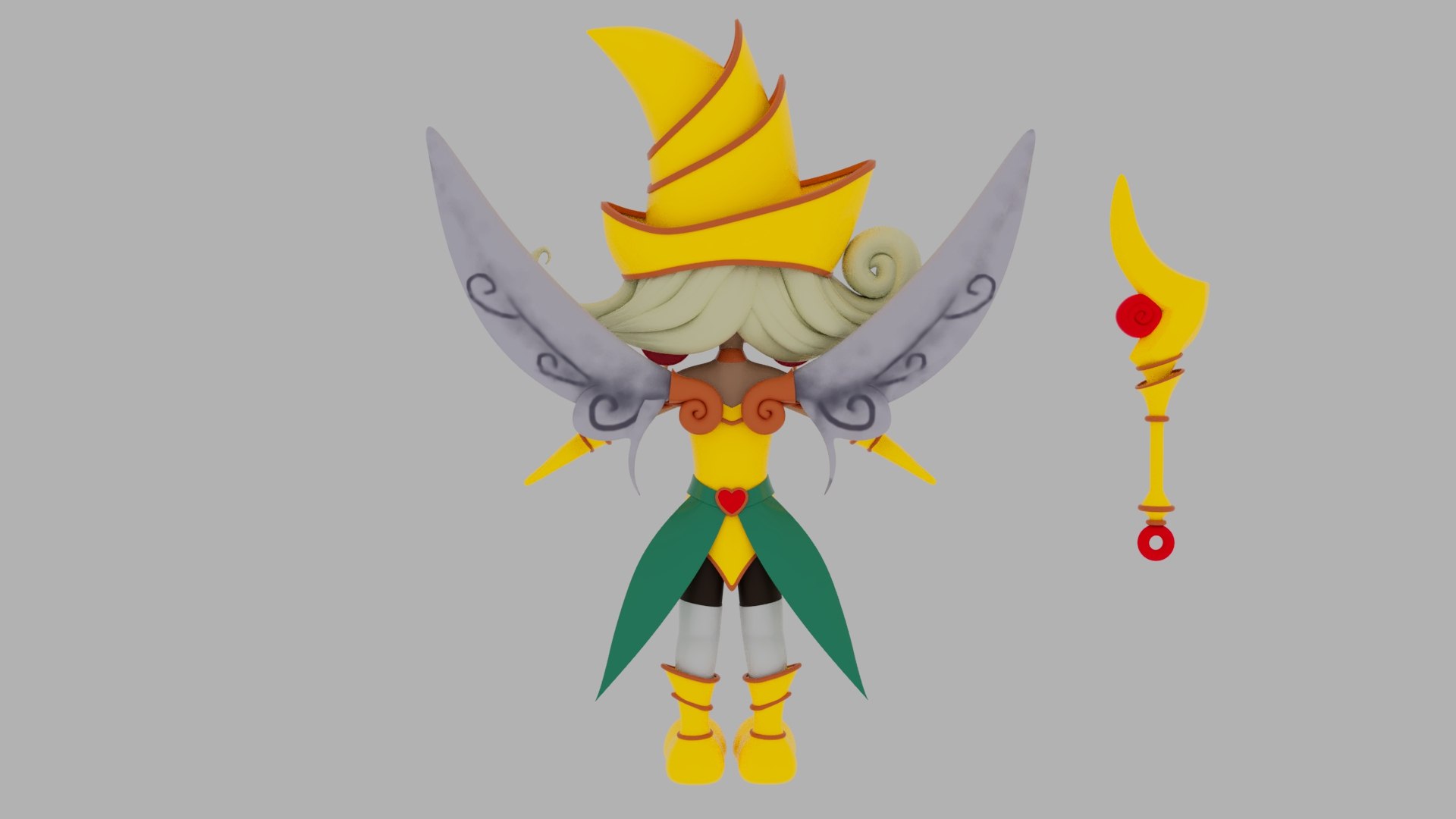 3D Lemon Magician Girl Chibi Yugioh - TurboSquid 2349356