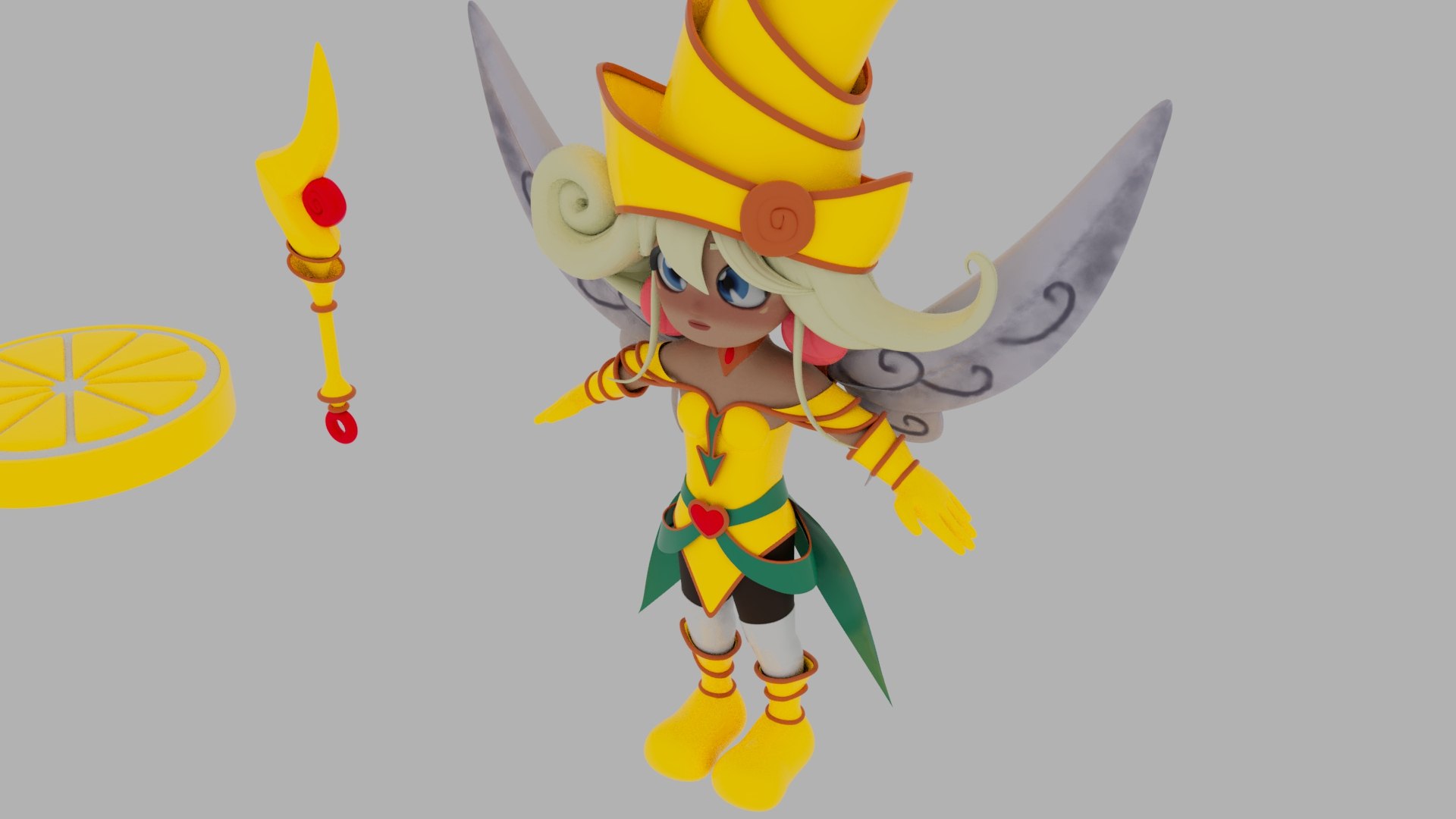 3D Lemon Magician Girl Chibi Yugioh - TurboSquid 2349356