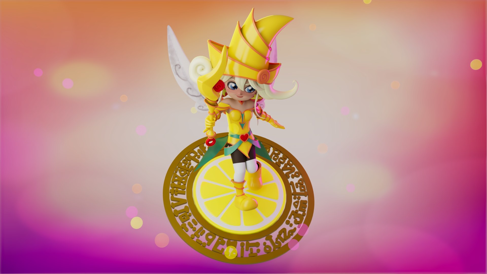 3D Lemon Magician Girl Chibi Yugioh - TurboSquid 2349356