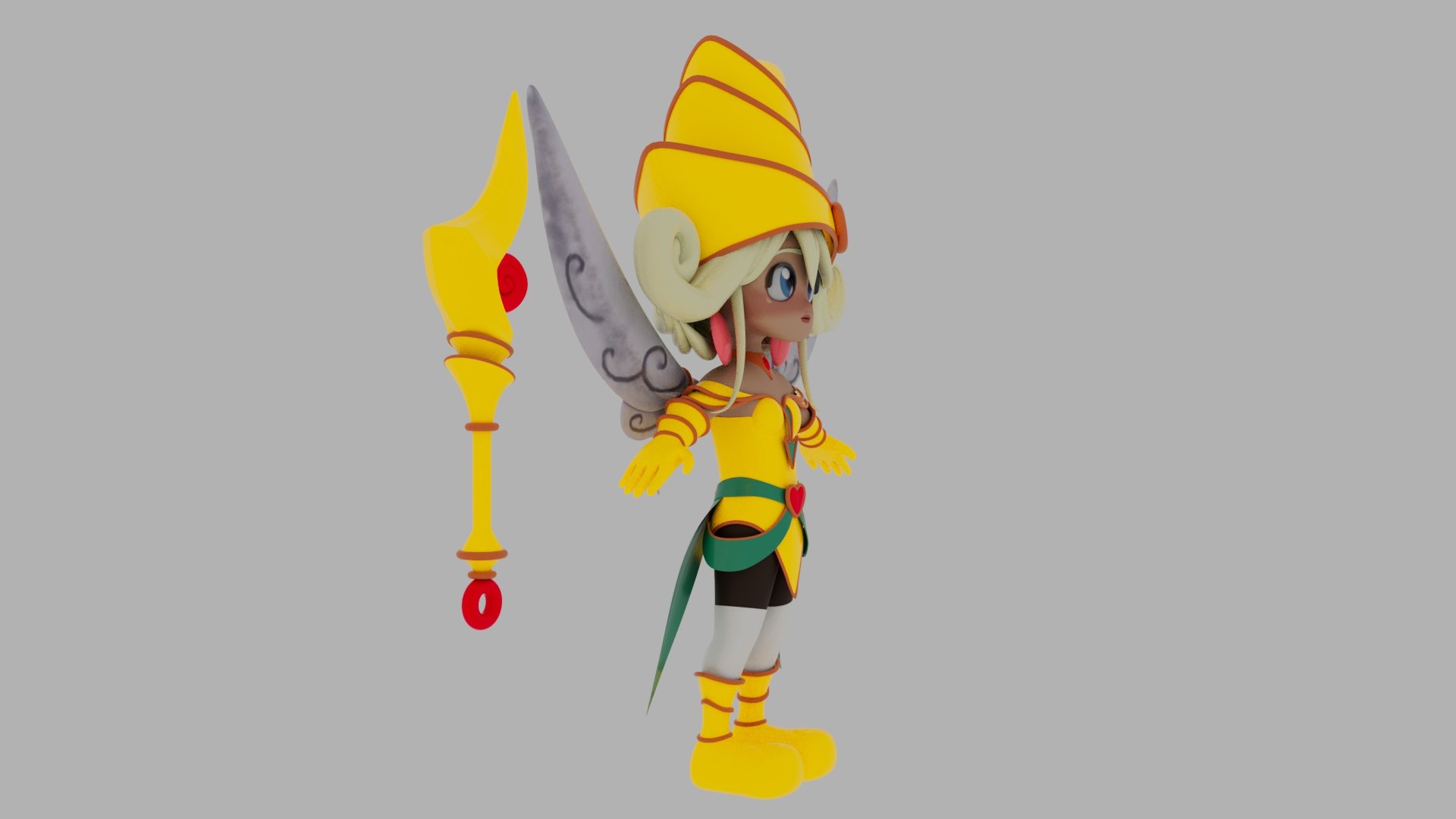 3D Lemon Magician Girl Chibi Yugioh - TurboSquid 2349356