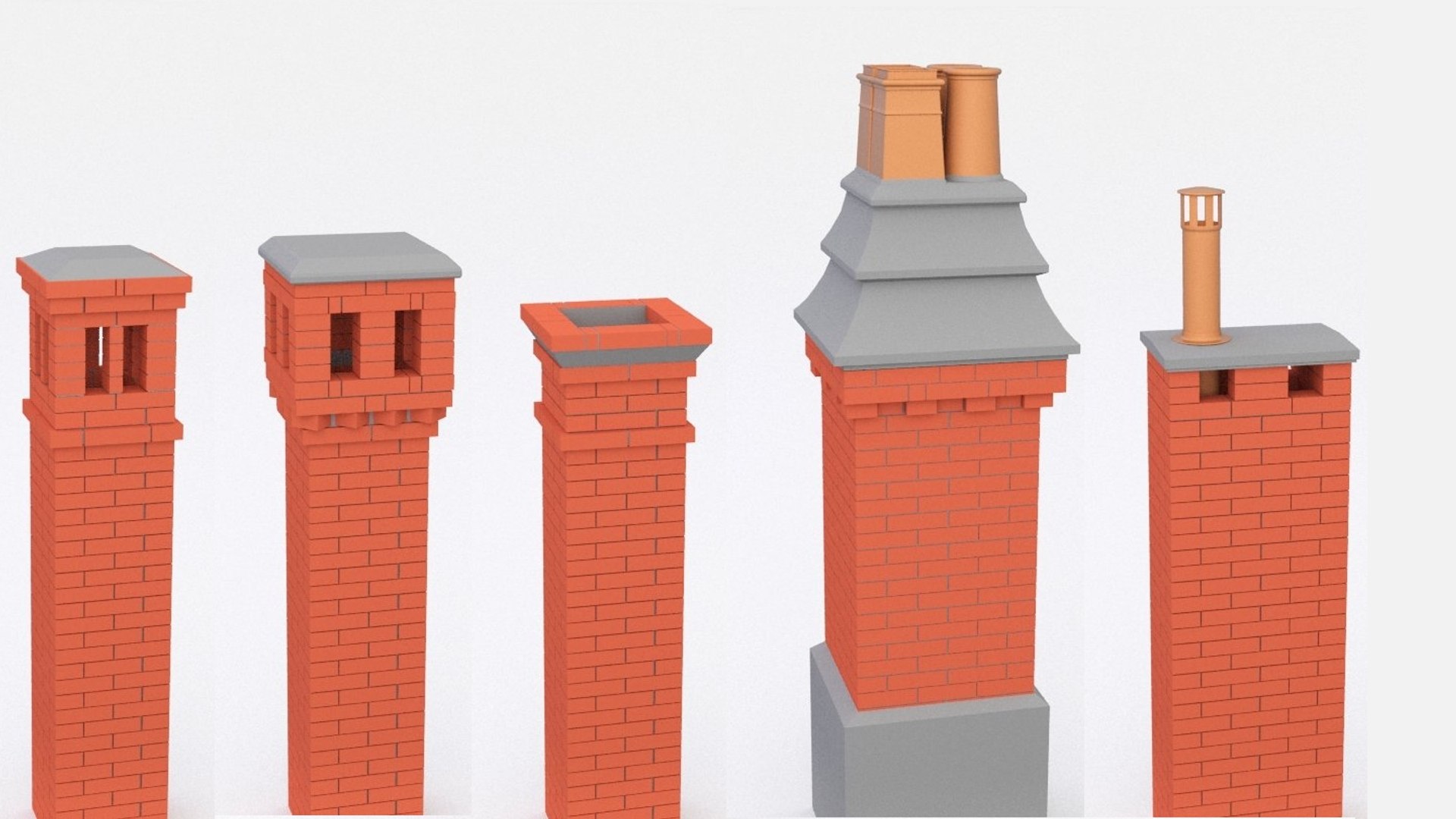 Chimney 10 Set 3D Model - TurboSquid 1527451