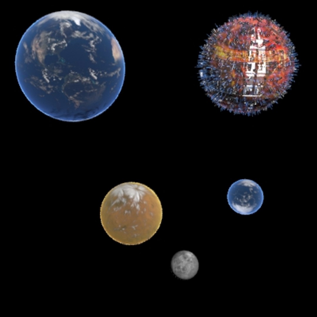 planets earth 3d max