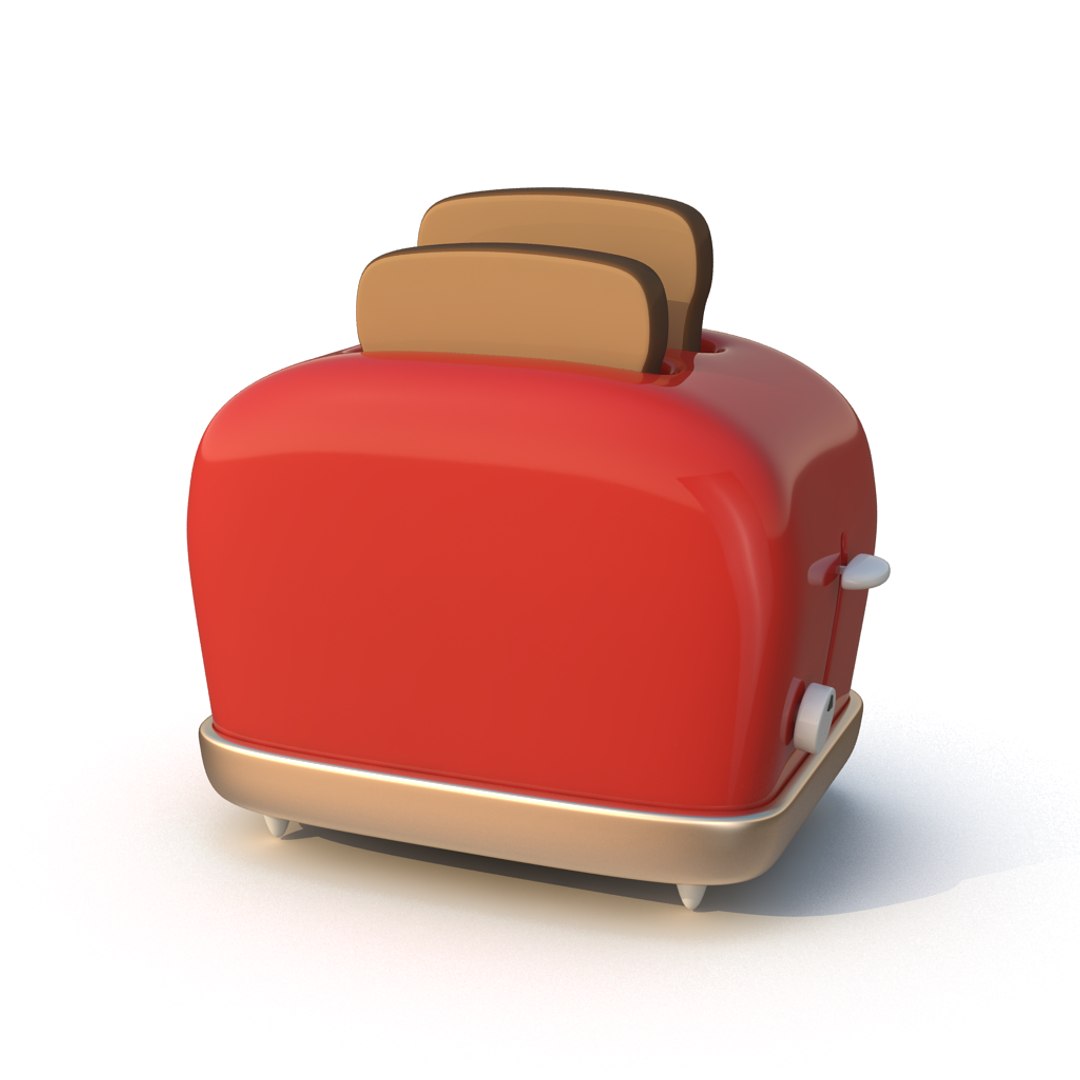 3D Cartoon Toaster Toast Model - TurboSquid 1163594