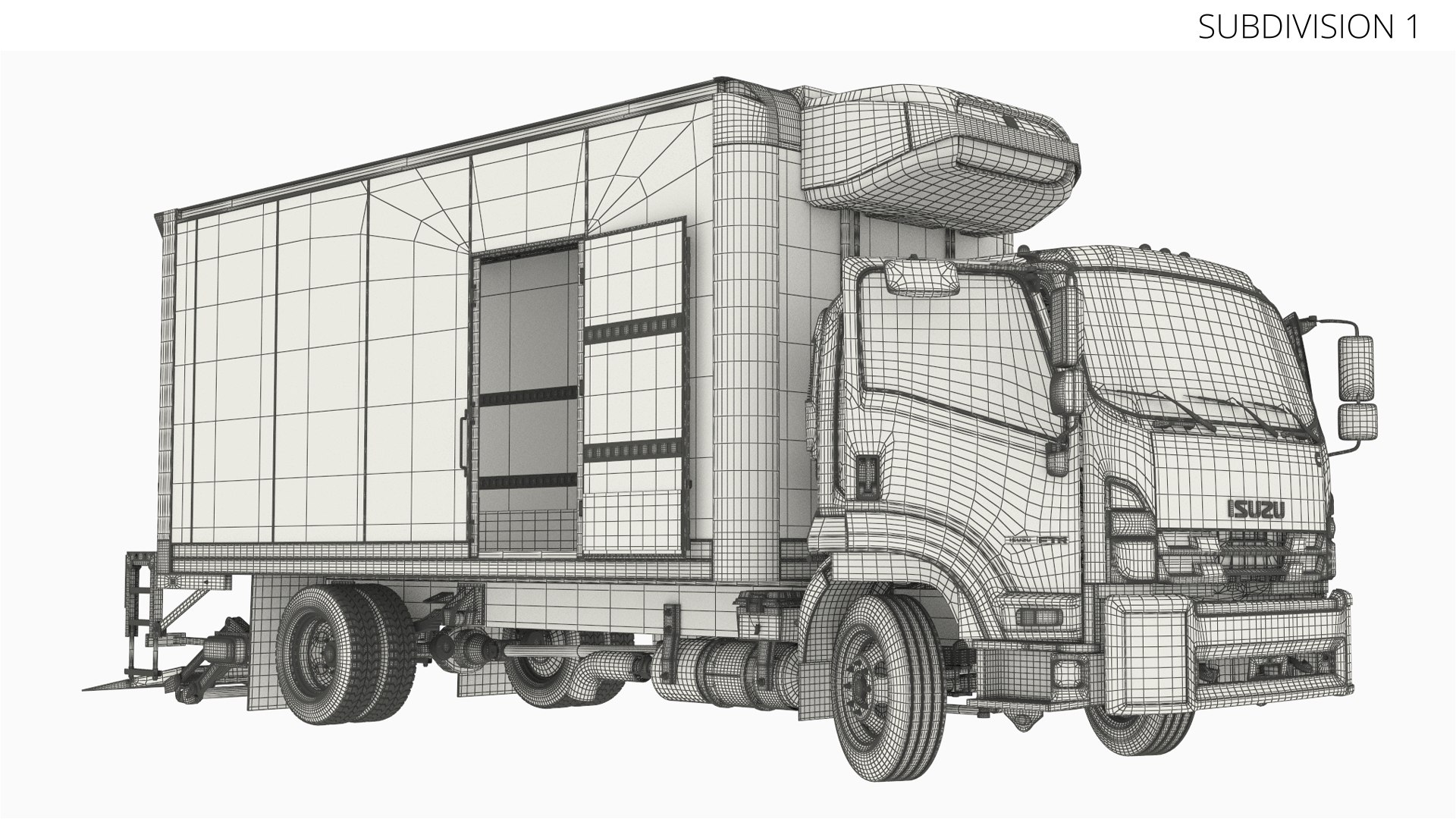 3D Isuzu FTR Vehicle Box Body Truck 2025 White Rigged - TurboSquid 2508041