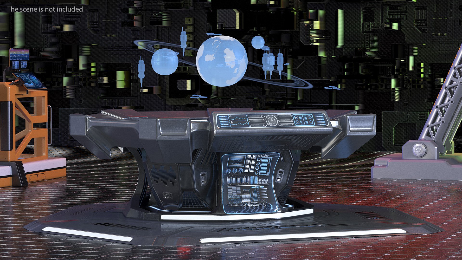 Grey Sci-fi Command Center Table 3D Model - TurboSquid 2123580