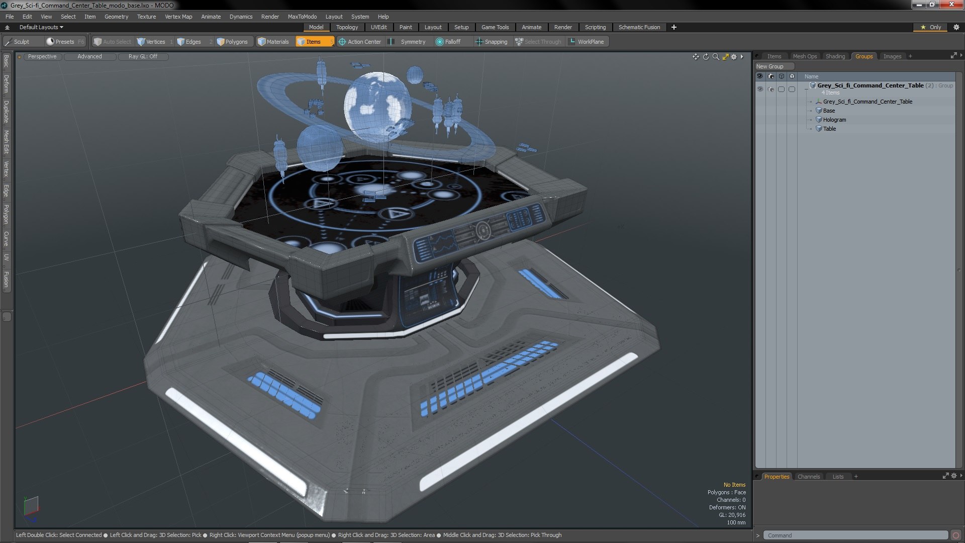 Grey Sci-fi Command Center Table 3D model - TurboSquid 2123580