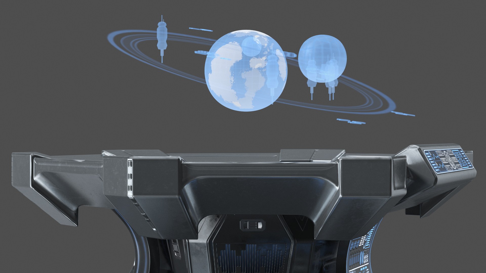 Grey Sci-fi Command Center Table 3D model - TurboSquid 2123580