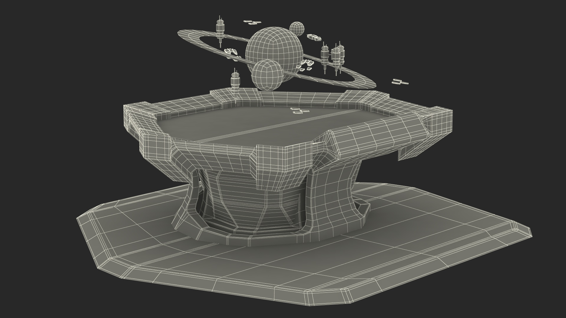 Grey Sci-fi Command Center Table 3D Model - TurboSquid 2123580