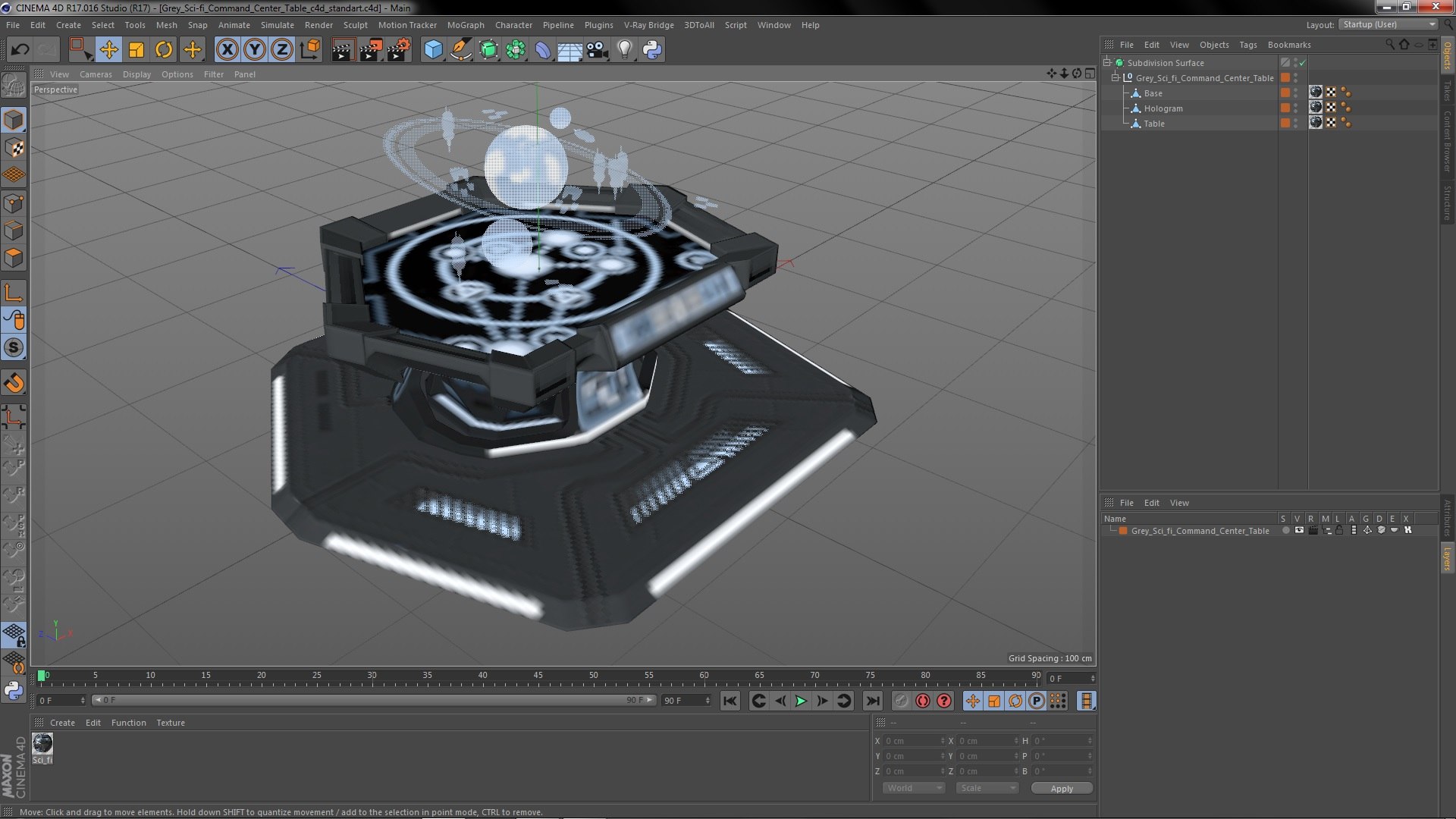 Grey Sci-fi Command Center Table 3D model - TurboSquid 2123580