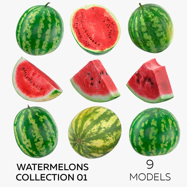 Watermelons Collection 01 - 9 models 3D model - TurboSquid 1796069