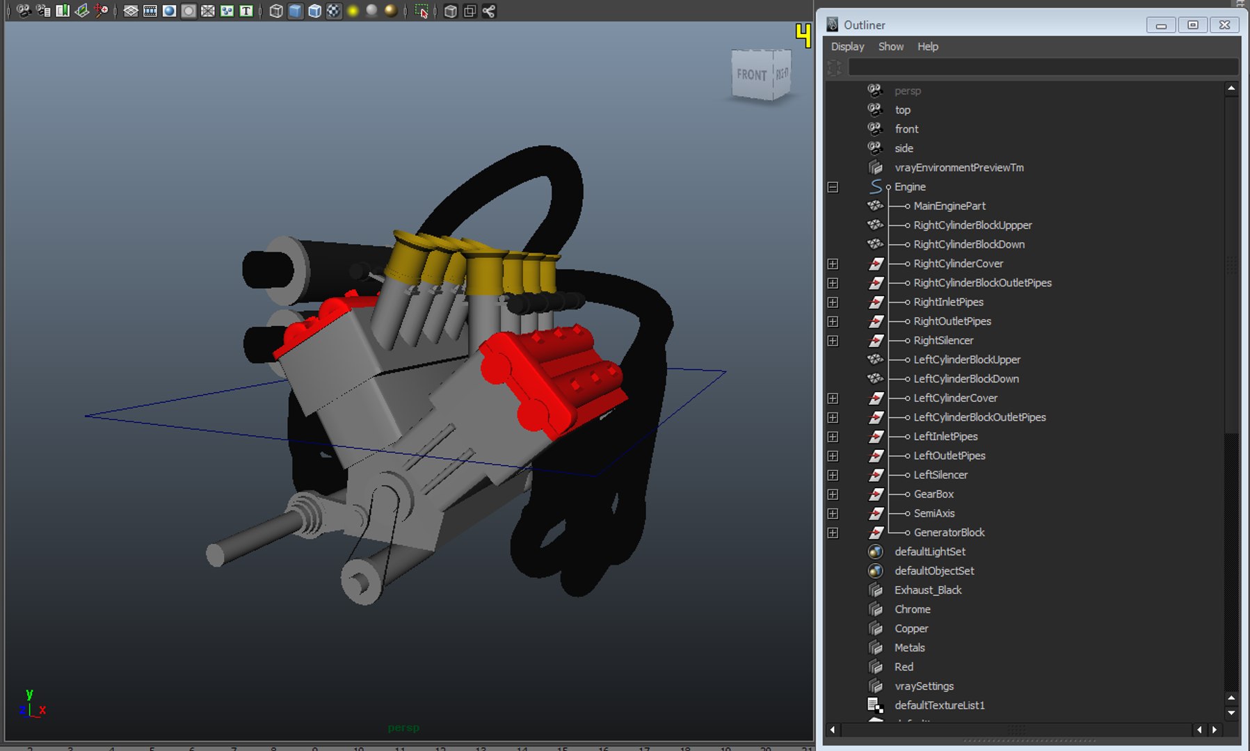 Engine Ariel Atom V12 3d Model